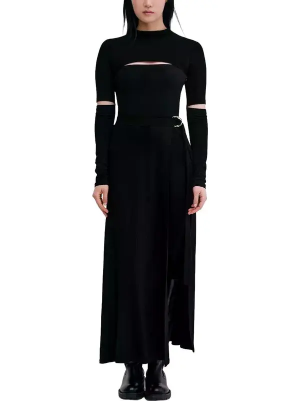 MARCELLA Indra Mock-neck Cut-out Top - Black