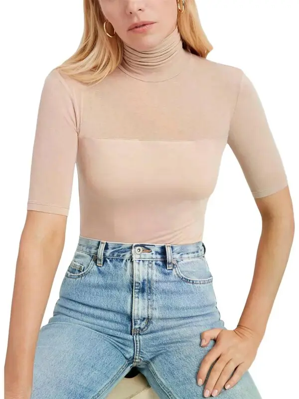 MARCELLA Niko Sheer-eck Top - Neutrals