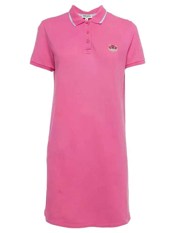Kenzo Embroidered Buttoned Midi Dress - Pink
