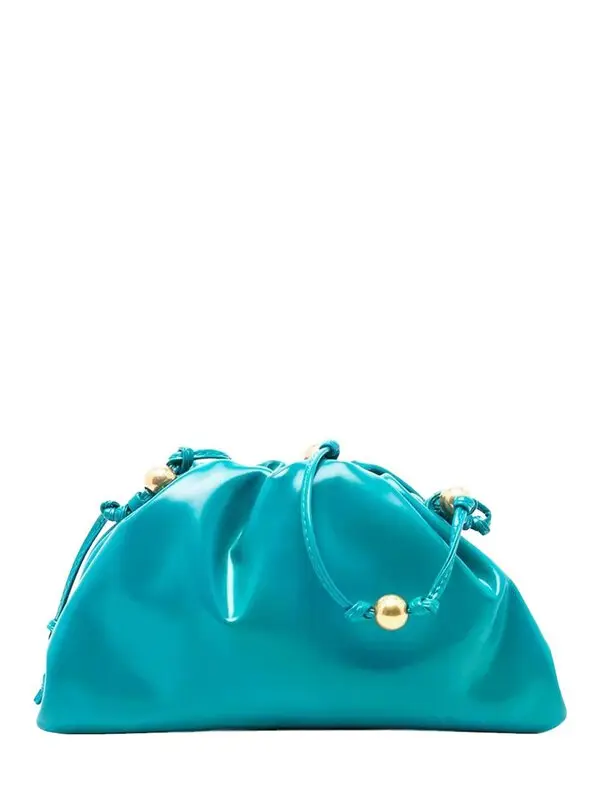 Bottega Veneta 2012-2025 Patent Beaded Strap Mini Pouch - Blue