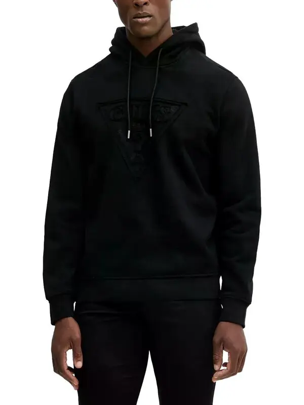 Guess Embossed Hooded Sweater - Black