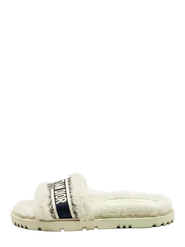 Dior Dway Shearling Slides - Neutrals