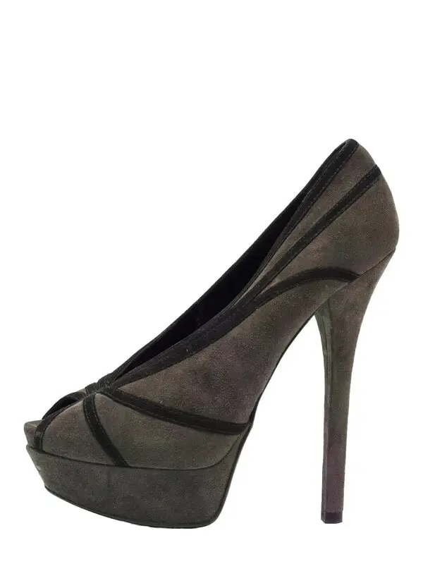 Fendi Peep-toe Platform Pumps - Grey