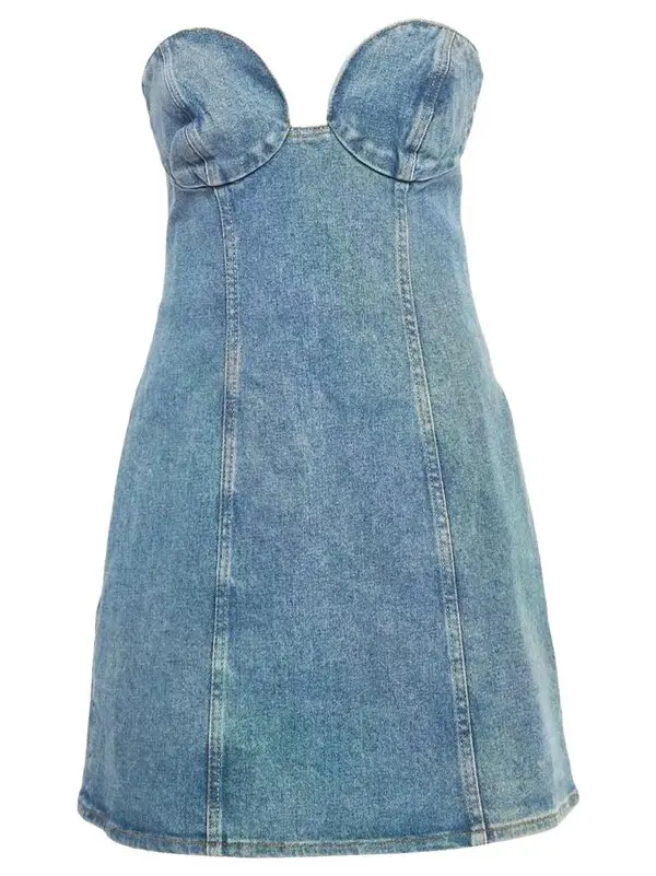 Magda Butrym Hourglass Strapless Mini Dress - Blue