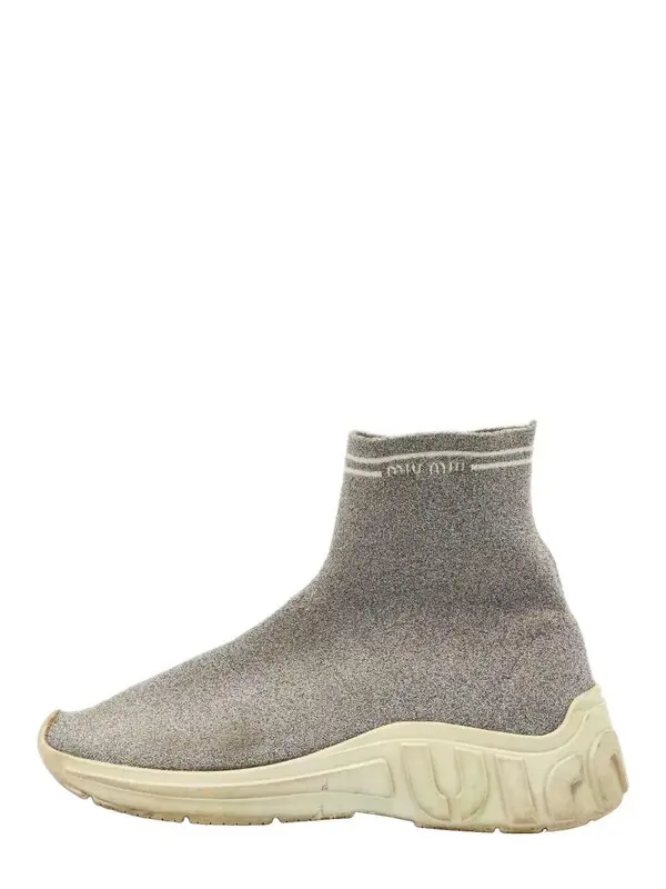 Miu Miu Lurex Fabric Sneakers - Grey