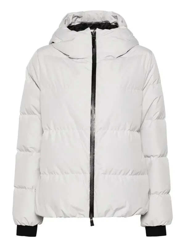 Herno Short Down Jacket With Hood And Zip - White