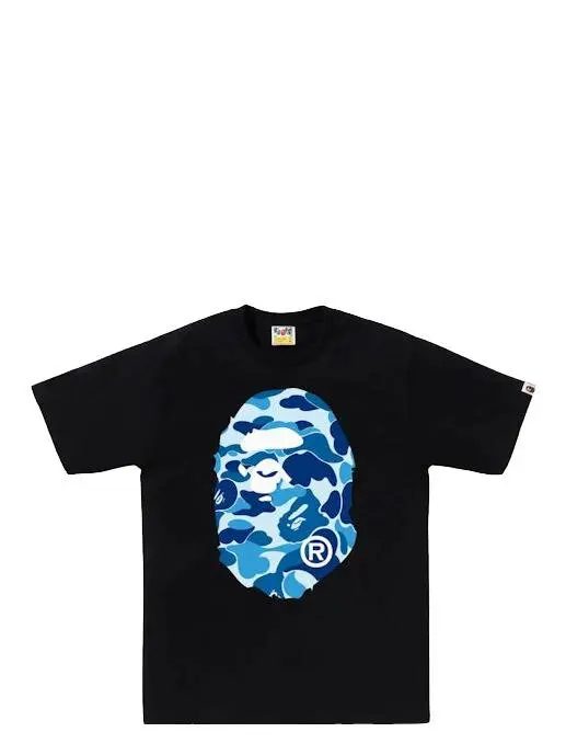 A BATHING APE Abc Camo Big Ape Head Tee Shirt - Black/blue