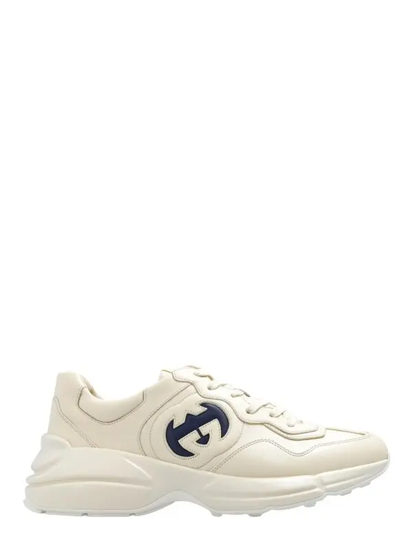 Gucci Rhyton Interlocking G Sneakers - Ivory/blue