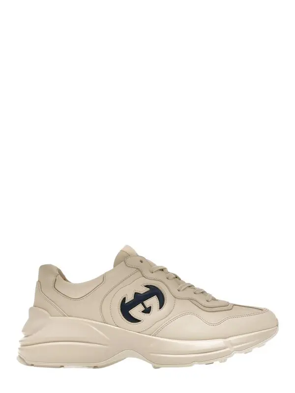 Gucci Rhyton Interlocking G Sneakers - Ivory/blue