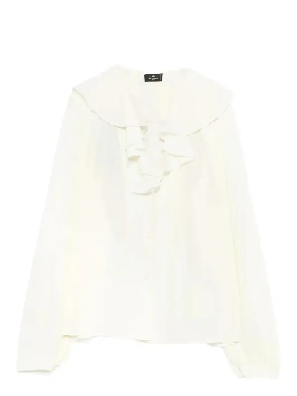 Etro Ruffled-collar Shirt - White