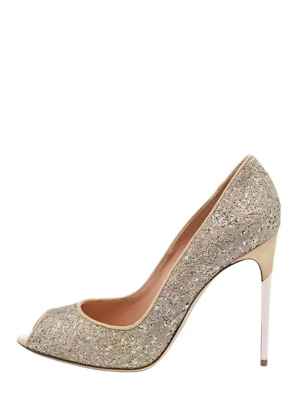 SEBASTIAN TAREK 120mm Glitter-embellished Pumps - Neutrals