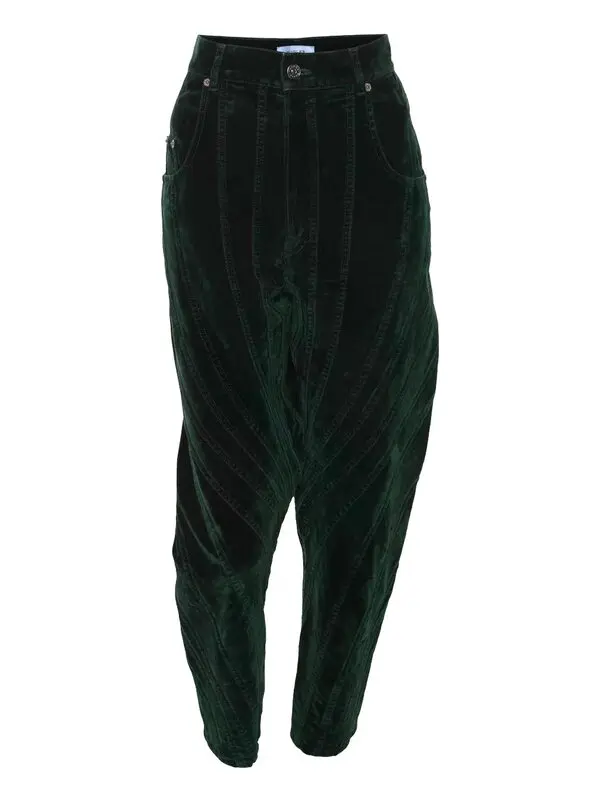 Thierry Mugler Velvet Trousers - Green