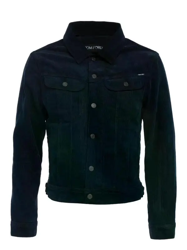 TOM FORD Chest-pocket Corduroy Jacket - Blue