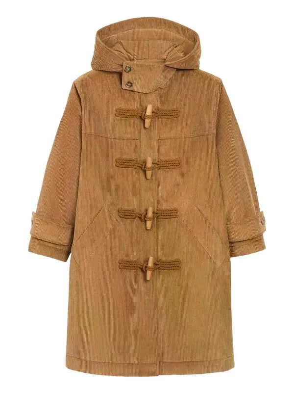 Ami Corduroy Duffle Coat - Brown