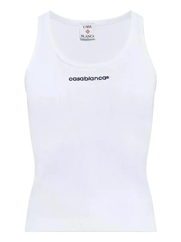 Casablanca Logo Tank Top - White