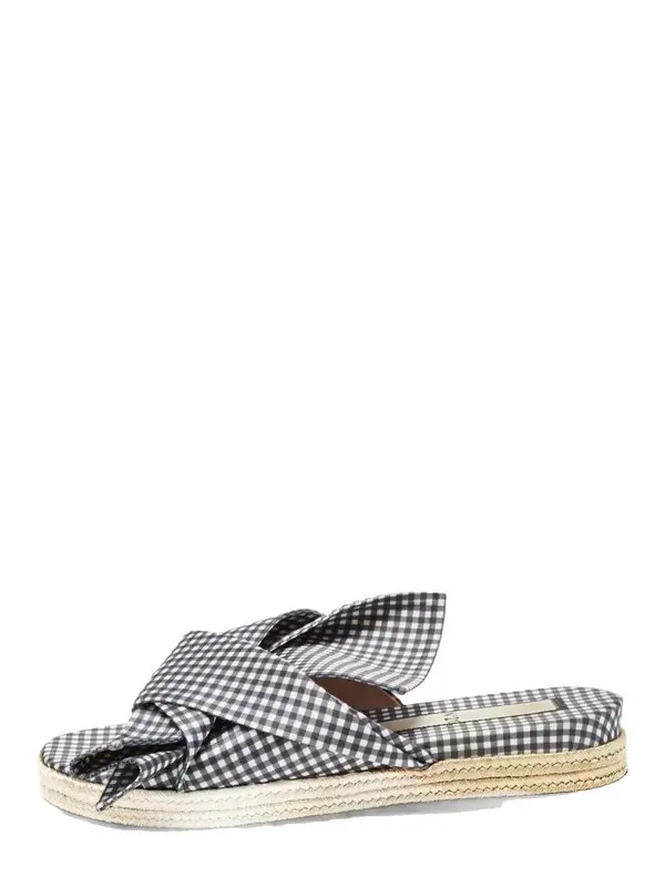 N°21 Knotted-upper Gingham Sandals - Black
