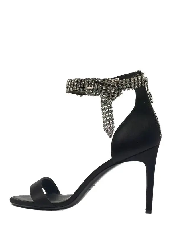 Oscar De La Renta Crystal-embellished Ankle-strap Sandals - Black