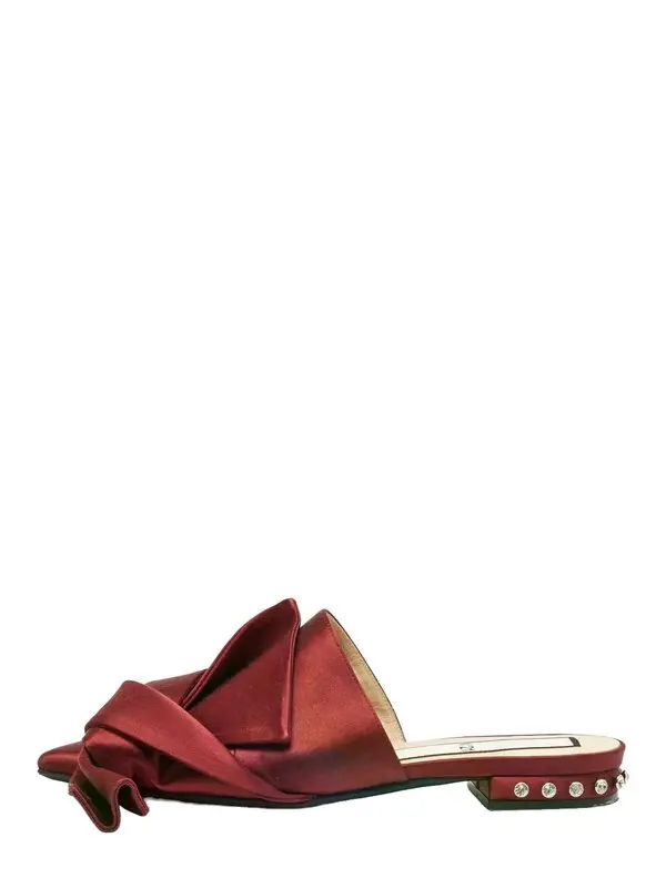 N°21 Knot Satin Mules - Red