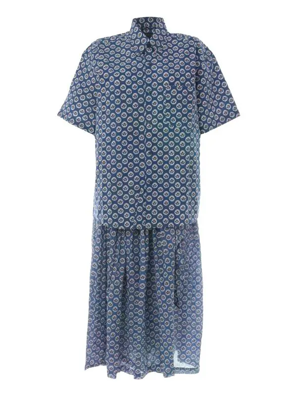 SOULEIADO Patterned Skirt Suit - Blue