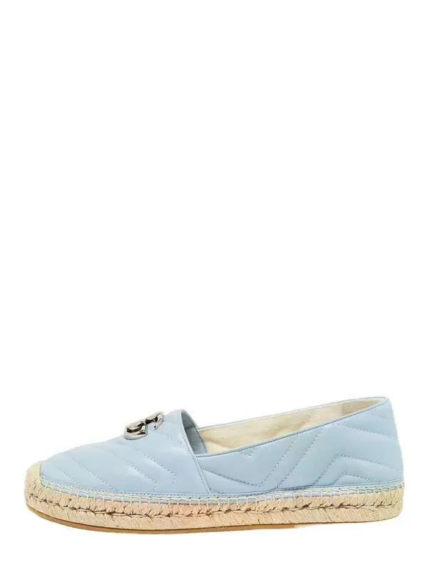 Gucci Double G Logo Raffia Loafers - Blue