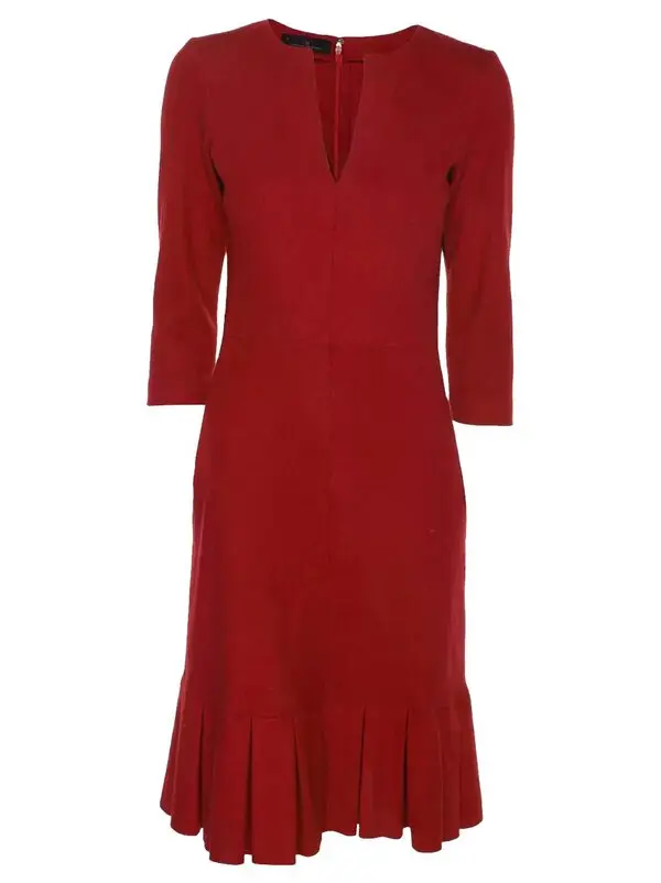 Carolina Herrera Wool Midi Dress - Red