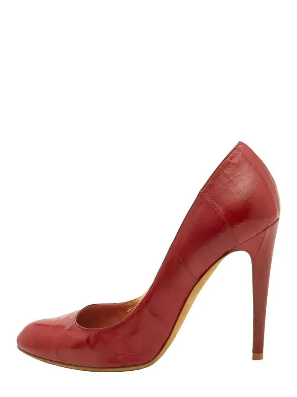 SERGIO ROSSI Eel Leather Pumps - Red