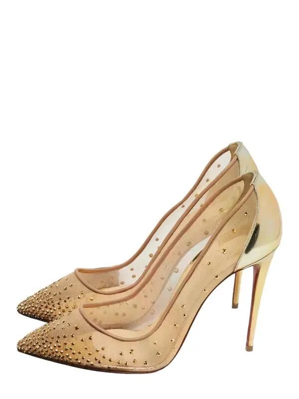 CHRISTIAN LOUBOUTIN Follies Strass Leather Pumps - Neutrals