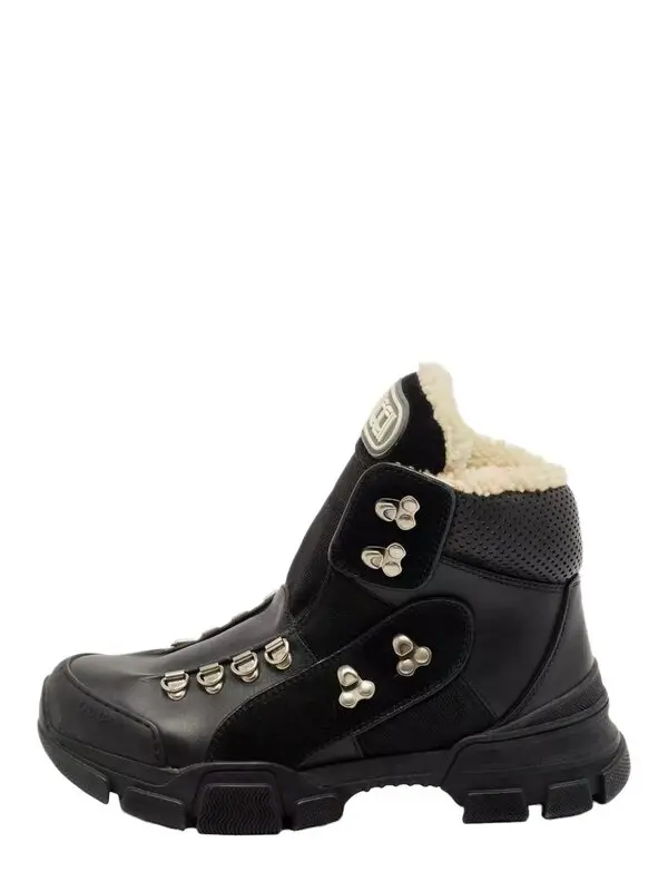 Gucci Flashtrek Chunky Shearling Ankle Boots - Black