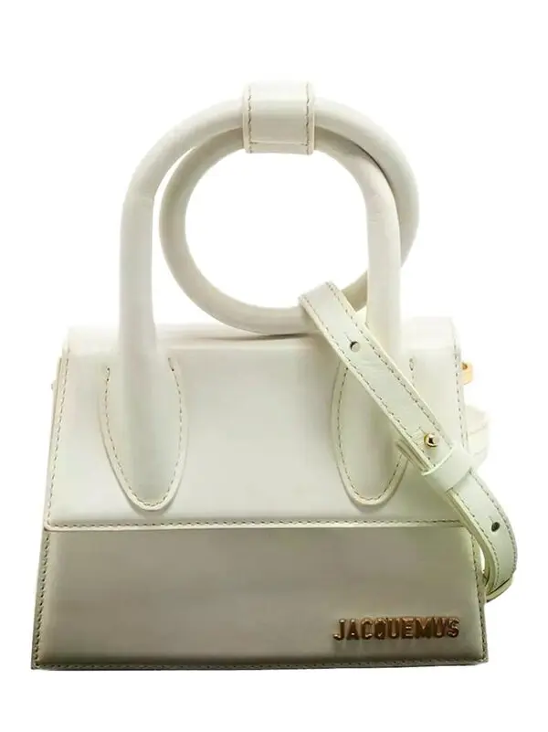 Jacquemus Leather Logo Tote - White