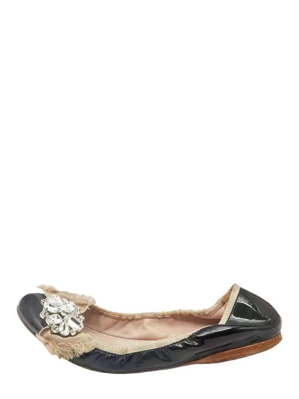 Miu Miu Patent Leather Ballet Flats - Black