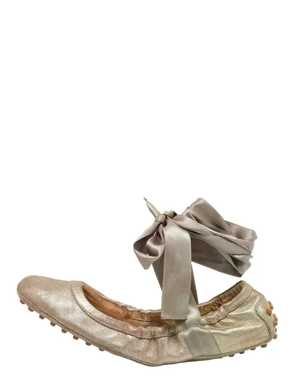 TOD'S Nubuck Leather Ballet Flats - Neutrals