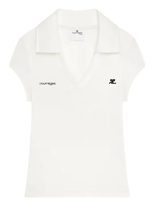 COURREGES Logo Polo Top - White