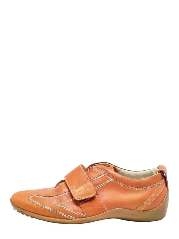 TOD'S Touch-strap Leather Sneakers - Orange