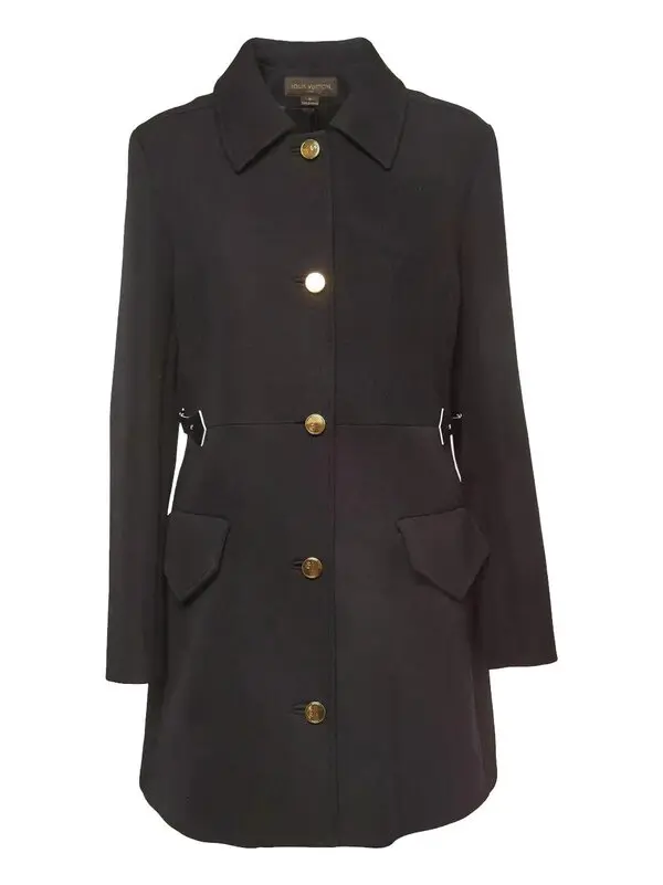 LOUIS VUITTON Single-breasted Cashmere Coat - Black
