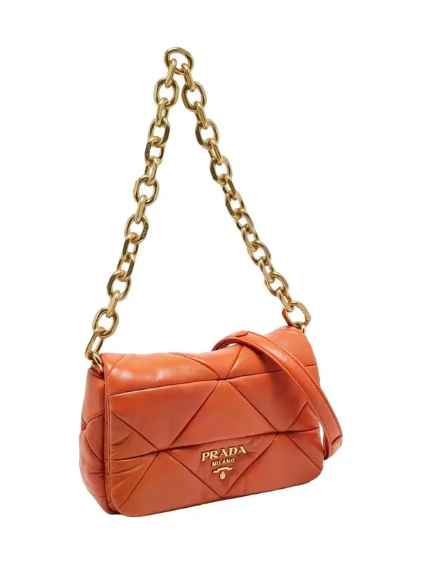 Prada Patchwork Chain Bag - Orange