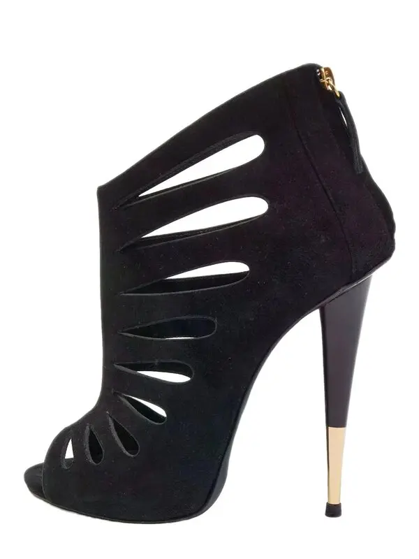 GIUSEPPE ZANOTTI 125mm Cutout Suede Booties - Black