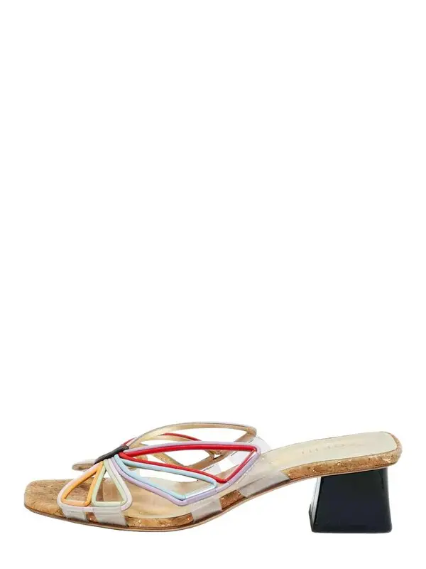 SOPHIA WEBSTER Havana Leather Slide Sandals - White