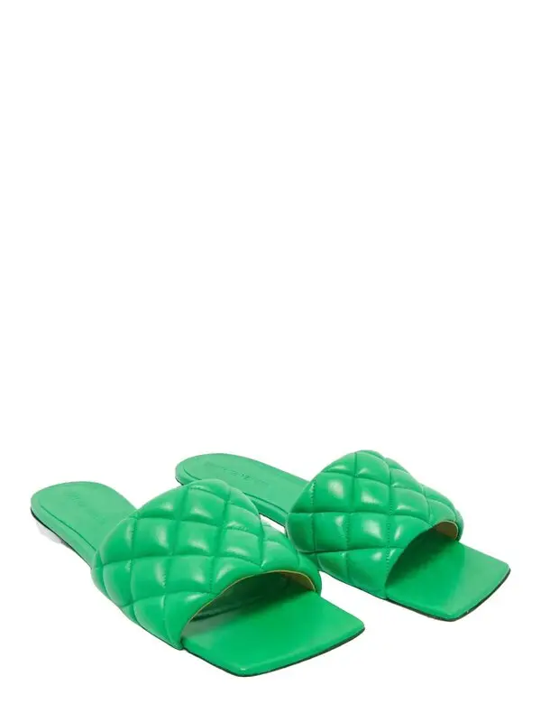 Bottega Veneta Intrecciato Leather Mules - Green
