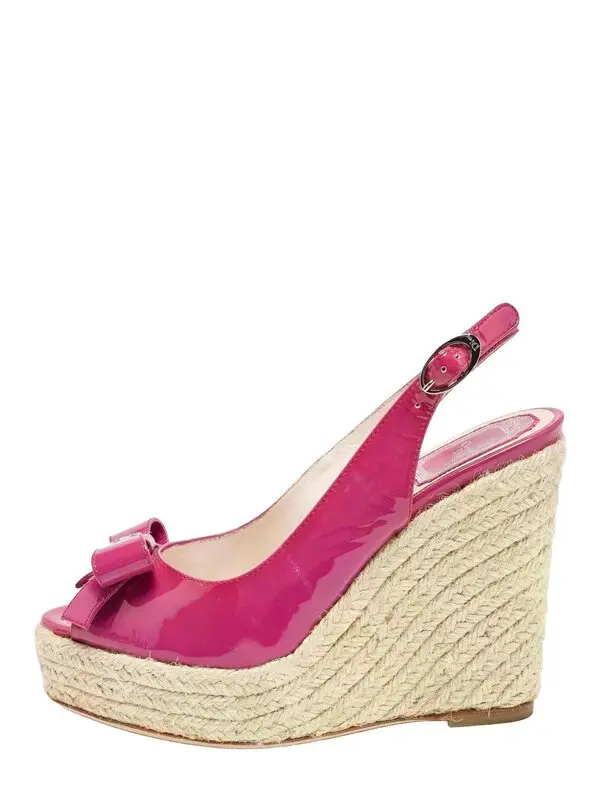 Dior 120mm Leather Wedge Sandals - Pink