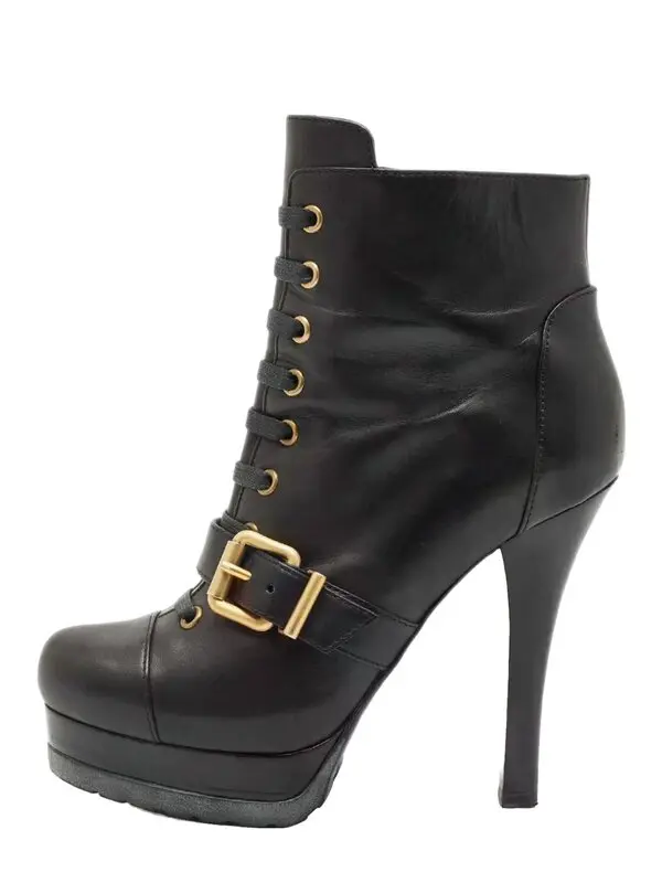 Fendi 125mm Lace-up Buckle Boots - Black