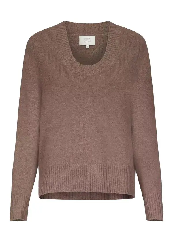 Loulou De Saison U Neck Ribbed Baji Sweater - Brown