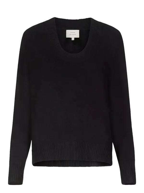 Loulou De Saison U-neck Ribbed Sweater - Black