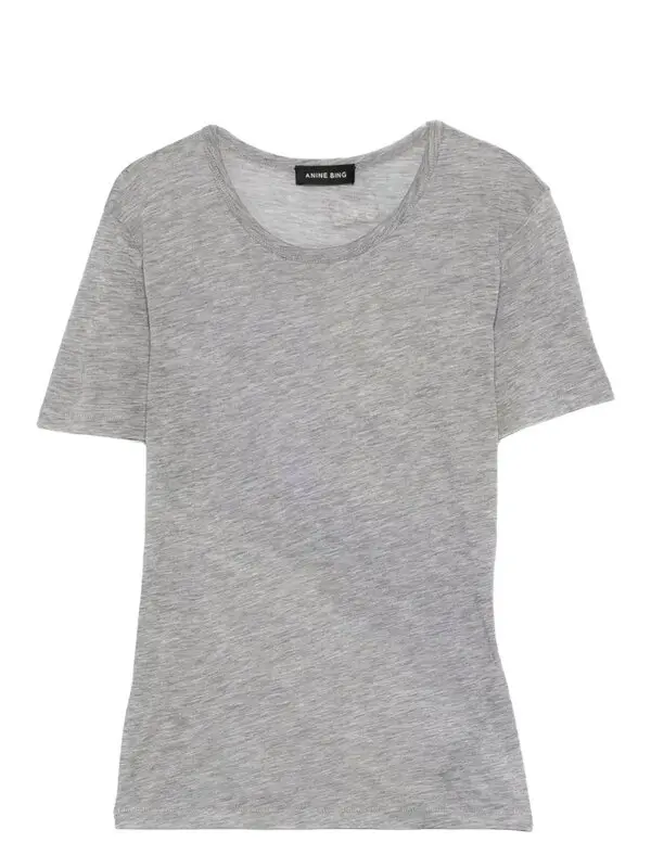 ANINE BING Sylvie Short-sleeve Crew Neck T-shirt - Grey