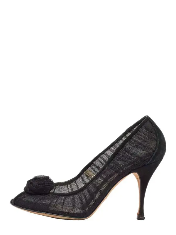 Dolce & Gabbana 110mm Rose-appliqué Tulle Pumps - Black