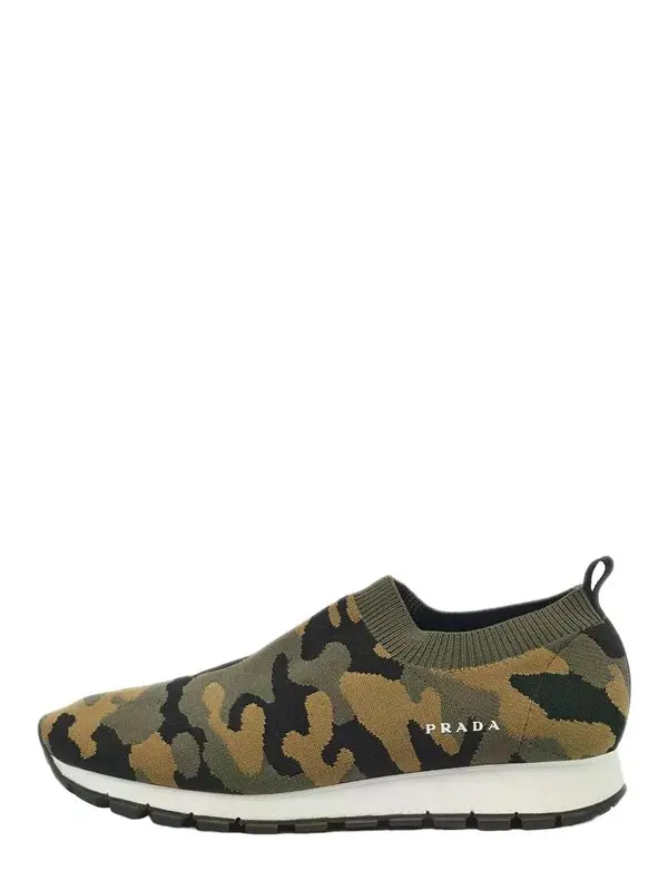 Prada Camouflage-pattern Slip-on Sneakers - Green