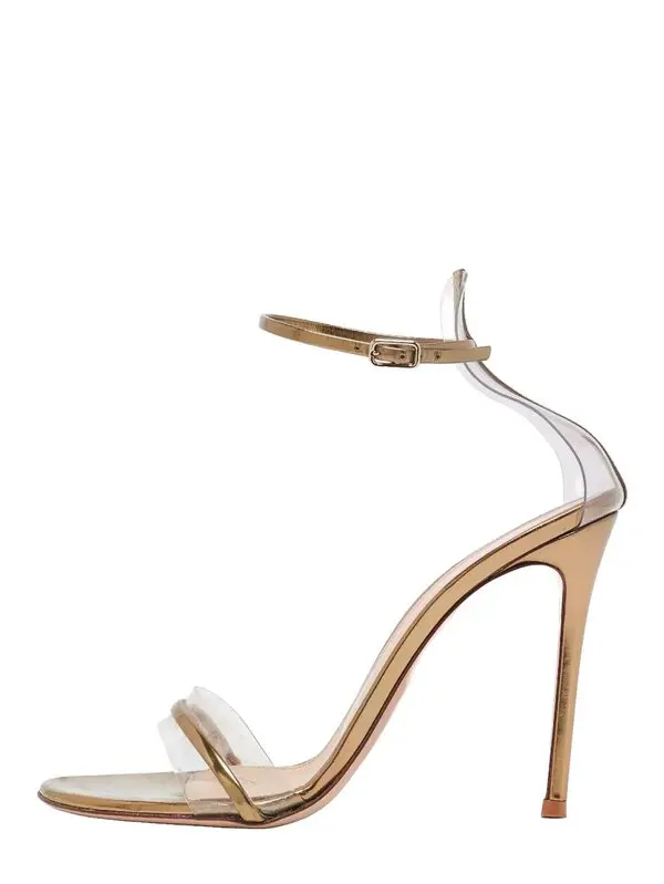 GIANVITO ROSSI Leather Clear-strap Sandals - Gold
