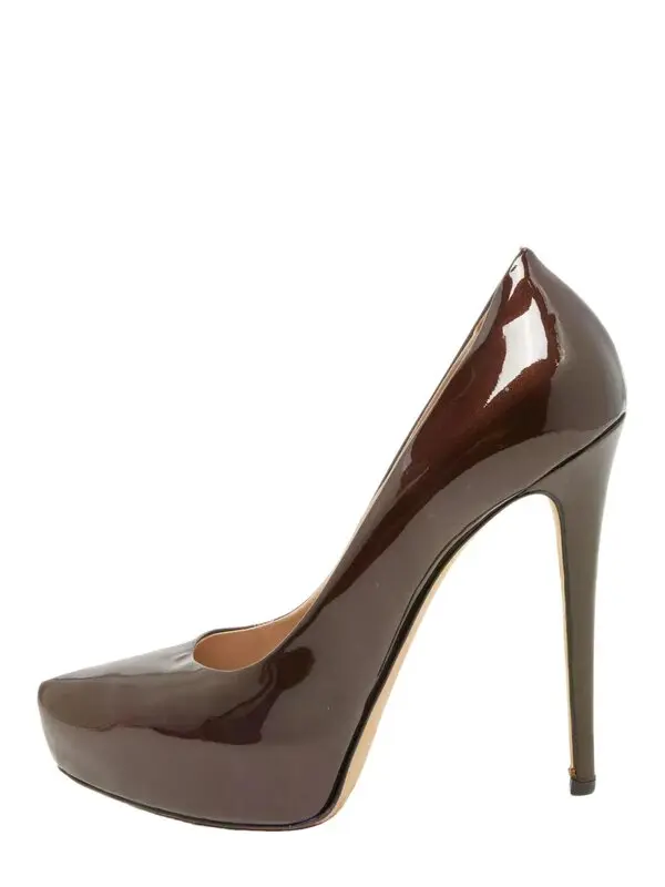 LE SILLA 130mm Patent Leather Platform Pumps - Brown