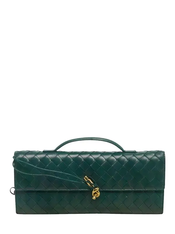 Bottega Veneta Medium Andiamo Intrecciato Leather Tote - Green