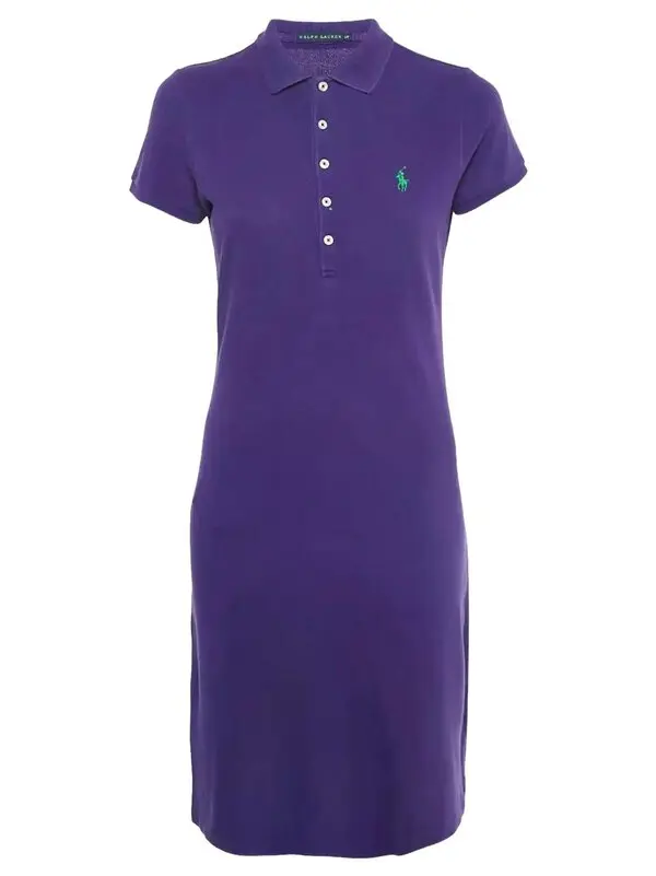 Ralph Lauren Vintage Polo Pony Polo-collar Midi Dress - Purple