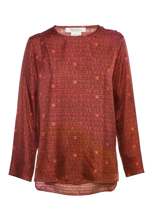 Max Mara Long-sleeve Overall-print Top - Red